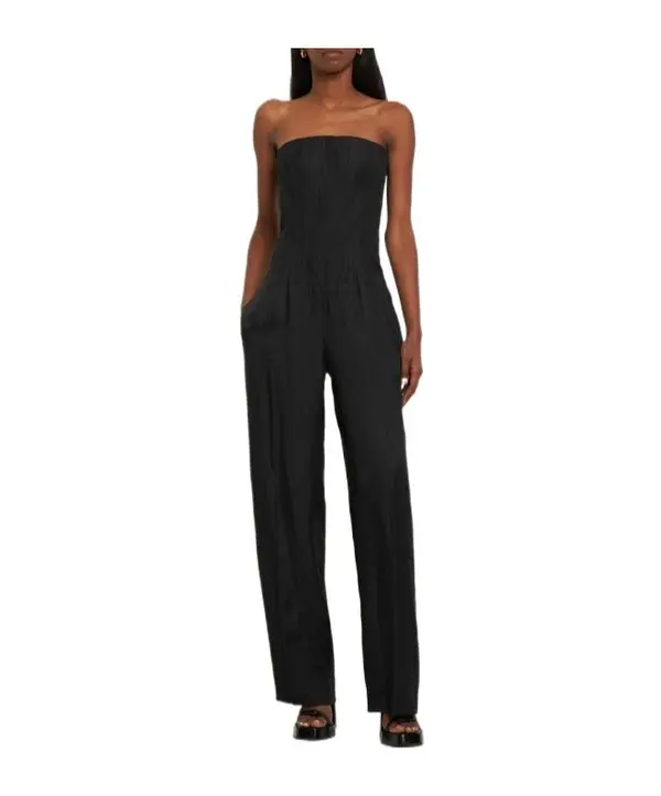 Stella McCartney Crepe Corset Wide Leg Jumpsuit
