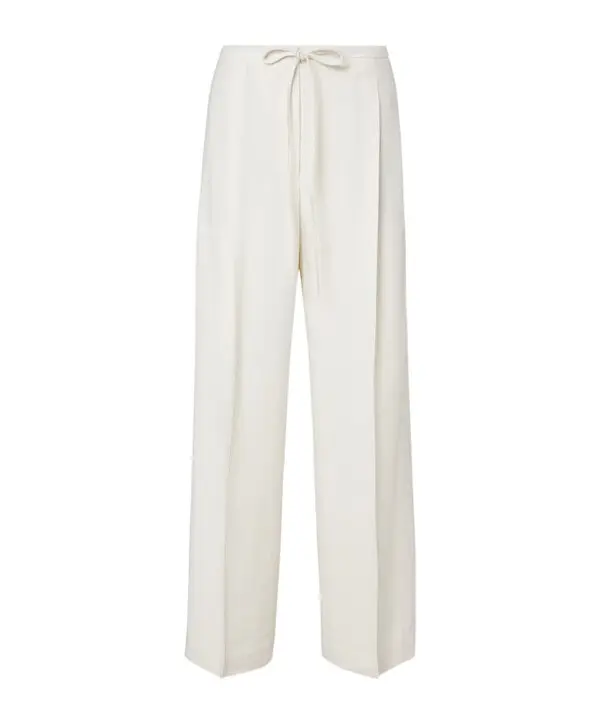 RÓHE High-waisted Wide-leg Casual Pants - White