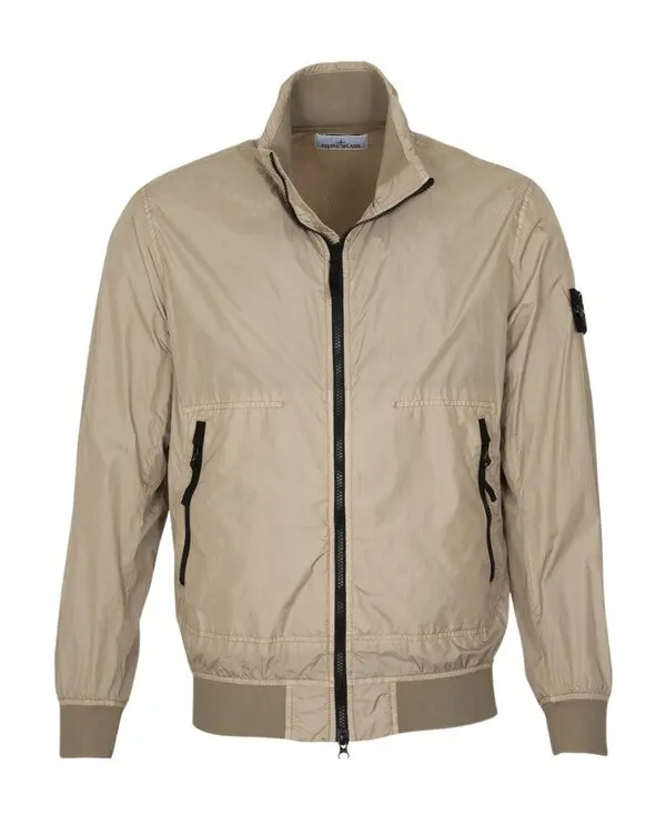 Stone Island Logo-patch Zip-up Bomber Jacket - Dove-grey