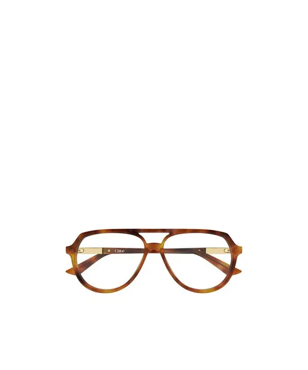 Chloé Eyewear Pilot Frame Glasses - Brown