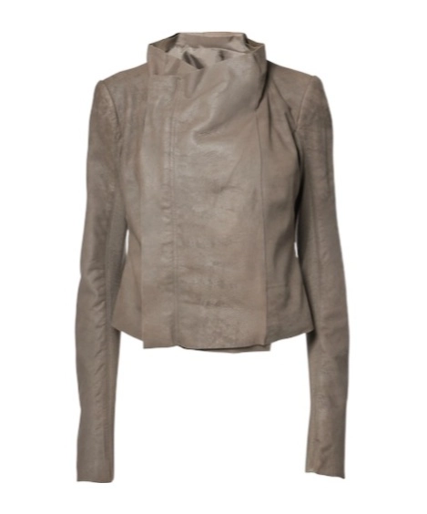 Rick Owens Light Luxury Avant-garde Leather Jacket - Gray