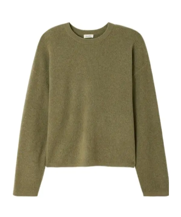 American Vintage Relaxed Crew Neck Knitted Sweater - Green