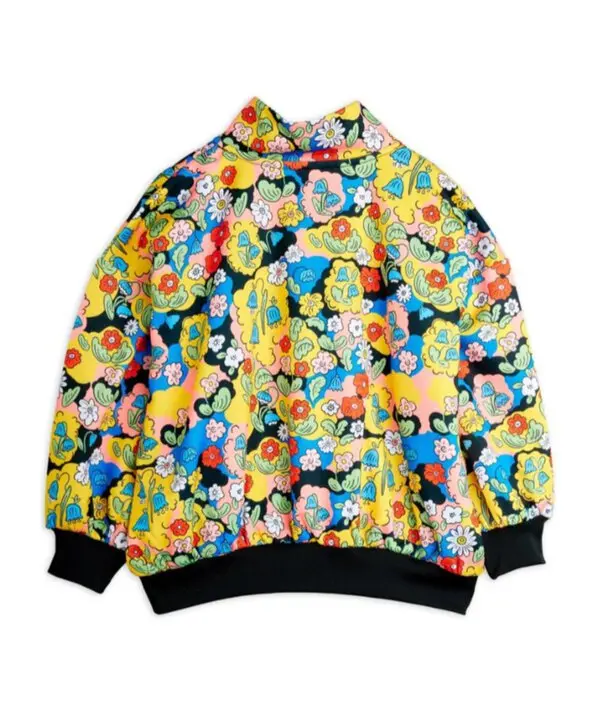 MINI RODINI Floral Print Zip Sweater