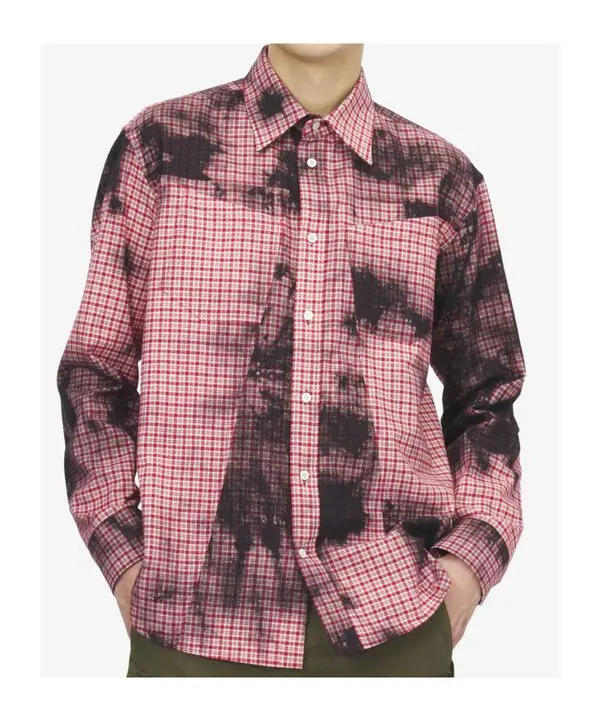 Alexander McQueen Flannel Check Tie-dye Shirt
