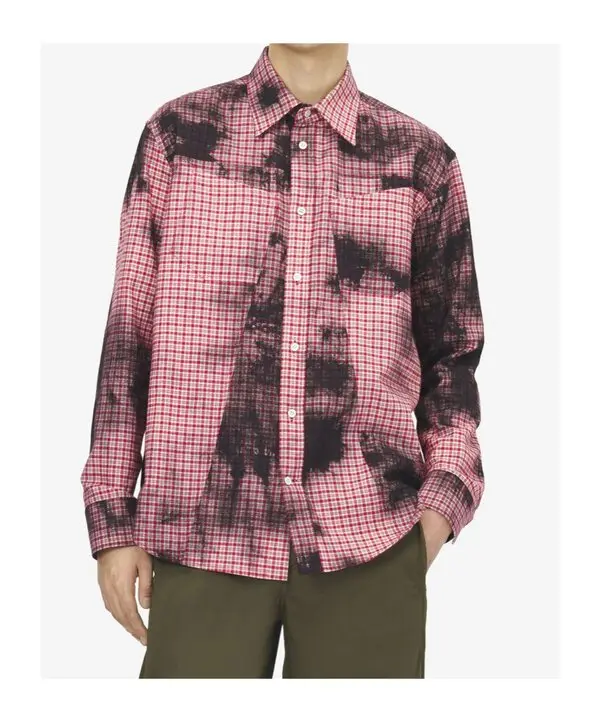 Alexander McQueen Flannel Check Tie-dye Shirt