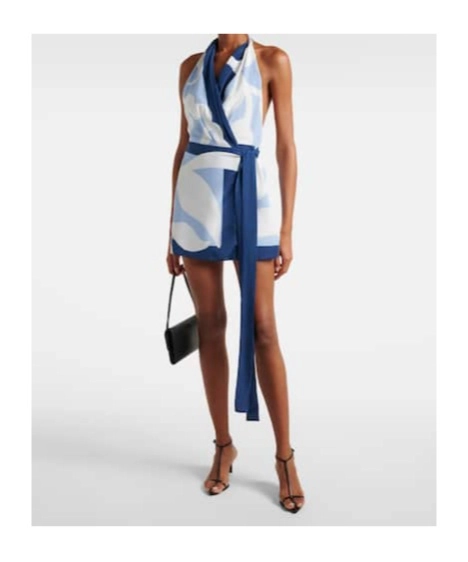 SIR. Portia Printed Silk Satin Wrap Dress