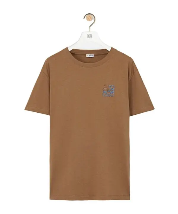 Loewe Logo Embroidered Crewneck T-shirt - Camel