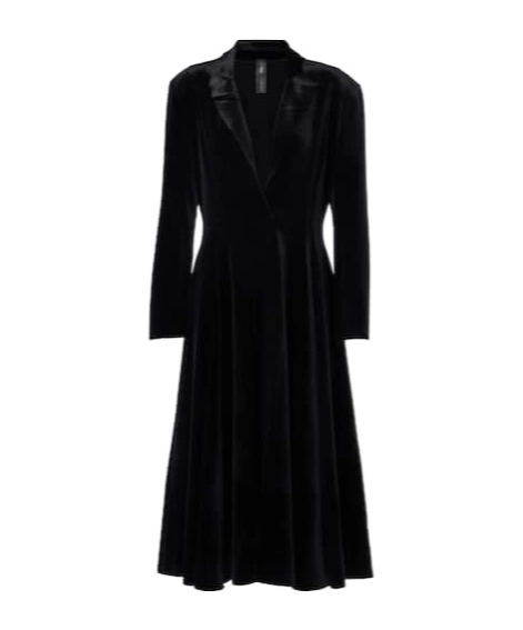 Norma Kamali Velvet Blazer Dress - Black