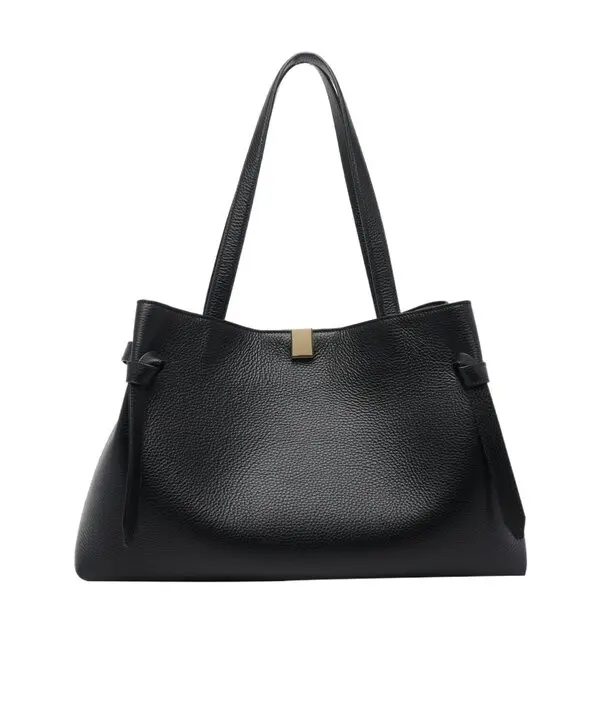 Yuzefi Gyoza Leather Shoulder Bag - Black