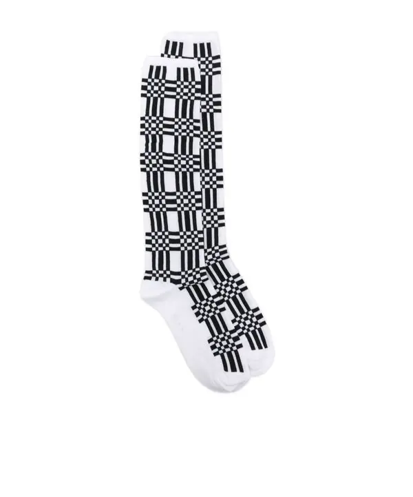 Marni Check-pattern Ribbed-knit Socks