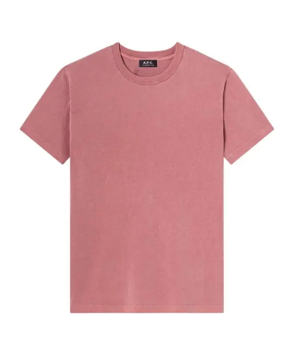 A.p.c. Logo-print Crew-neck T-shirt - Raspberry
