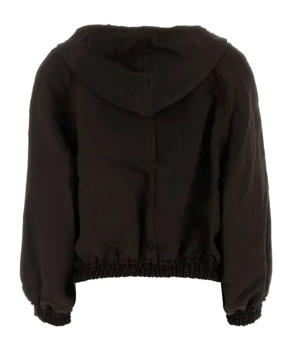 Magda Butrym Cropped Hooded Jacket With Contrast Stitching