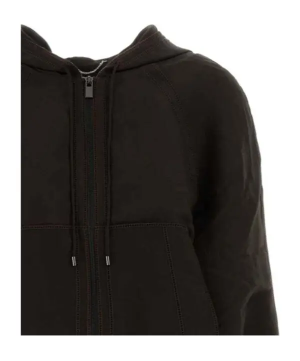 Magda Butrym Cropped Hooded Jacket With Contrast Stitching