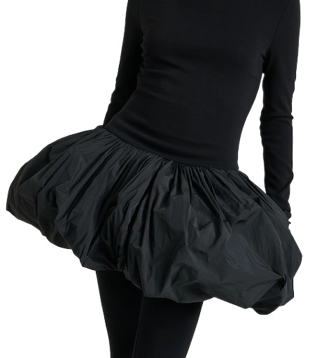 Magda Butrym Wool-blend Turtleneck Mini Dress With Voluminous Skirt