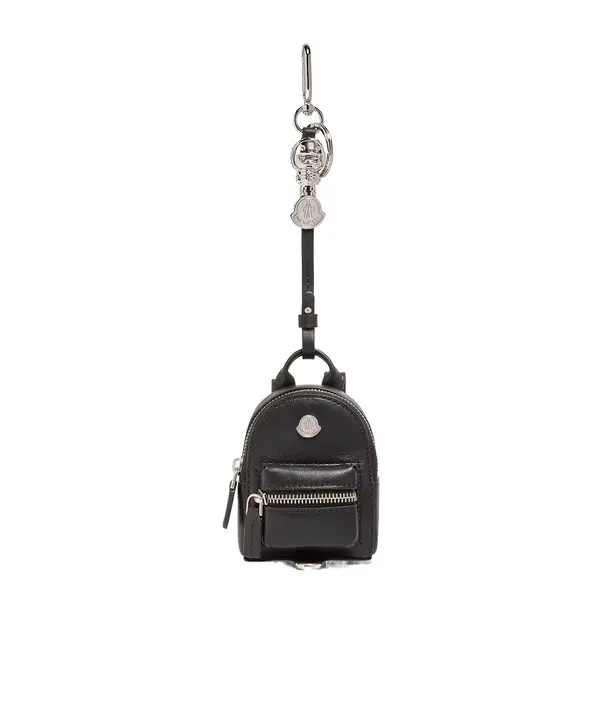 Moncler Mini Backpack Keyring - Black