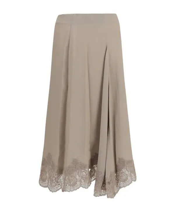 P.a.r.o.s.h Lace-trim Midi Skirt - Nude