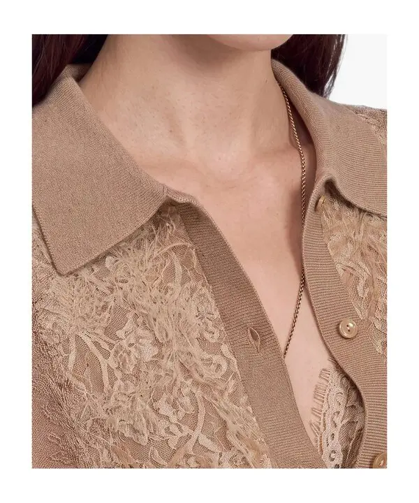 ERMANNO FIRENZE Lace-panel Knit Top