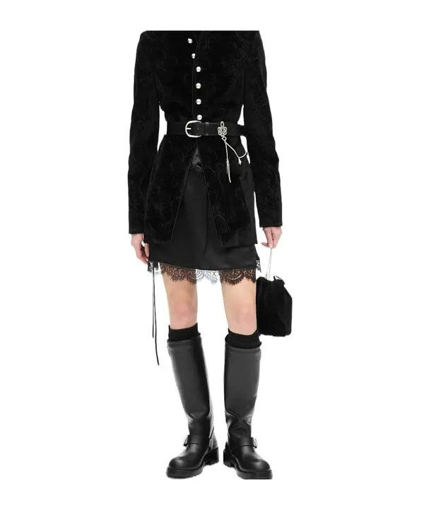 ANN DEMEULEMEESTER Armida Ruffle Collar Mini Dress - Black