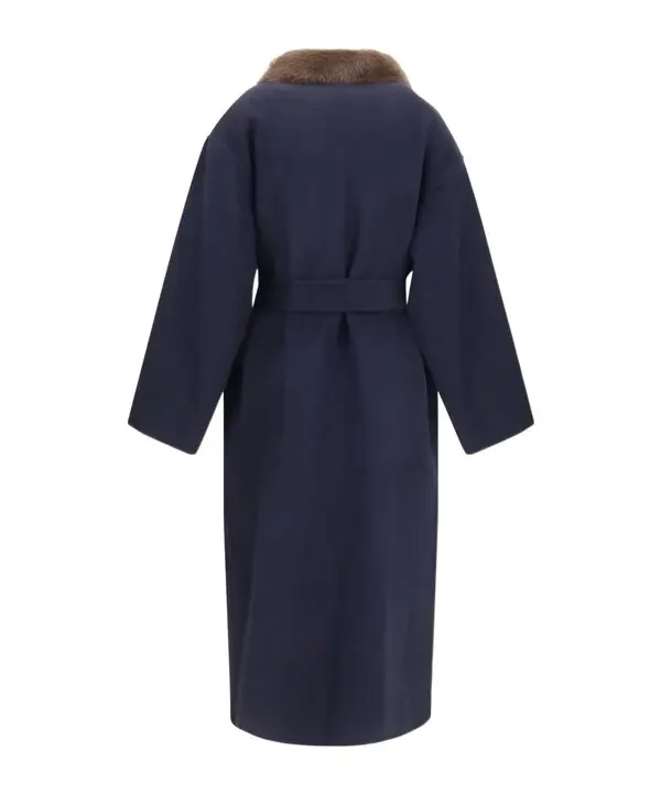 P.a.r.o.s.h Belted Fur-collar Coat