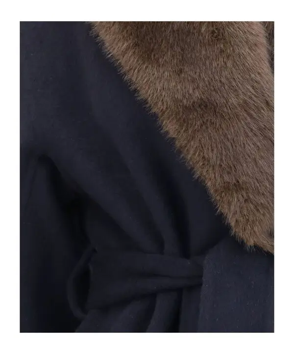 P.a.r.o.s.h Belted Fur-collar Coat