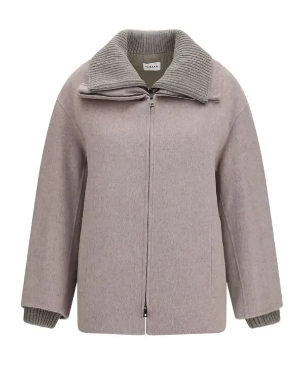 P.a.r.o.s.h Quilted Layered Zip Jacket - Gray