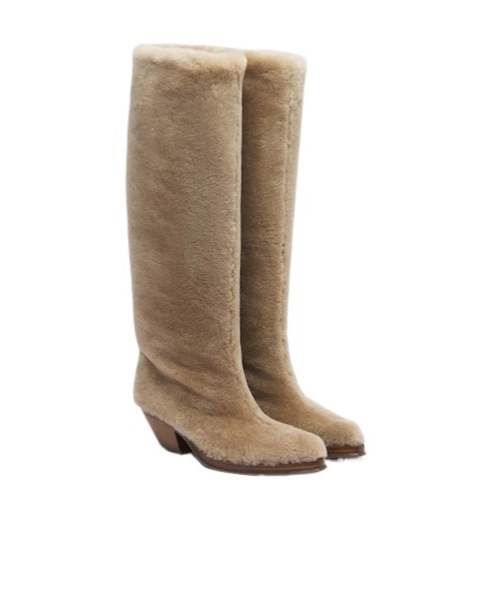 Gabriela Hearst Shearling Knee-high Boots - Camel