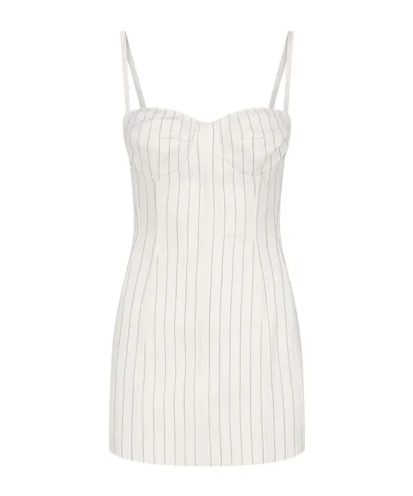 DONDUP Erotica Striped Strap Dress - White