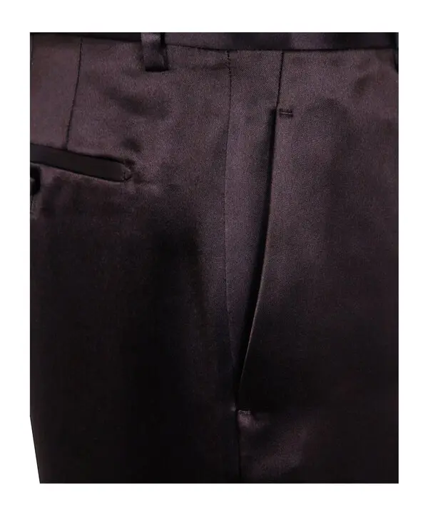 TOM FORD Silk Satin Wide Leg Tailored Pants