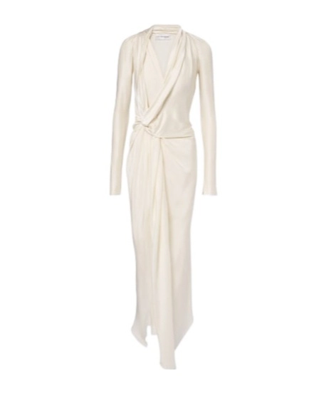 Victoria Beckham Solidcolor Longsleeve Dress - White
