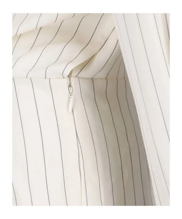 DONDUP Pinstripe-print Draped Maxi Gown