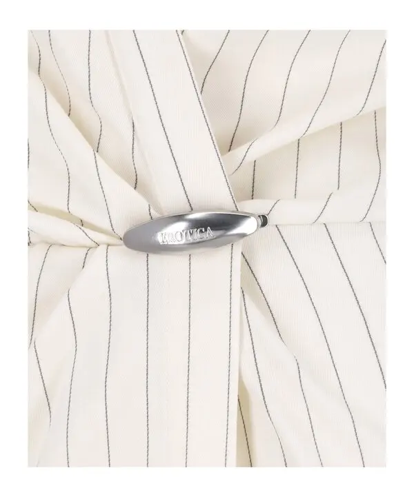 DONDUP Pinstripe-print Draped Maxi Gown