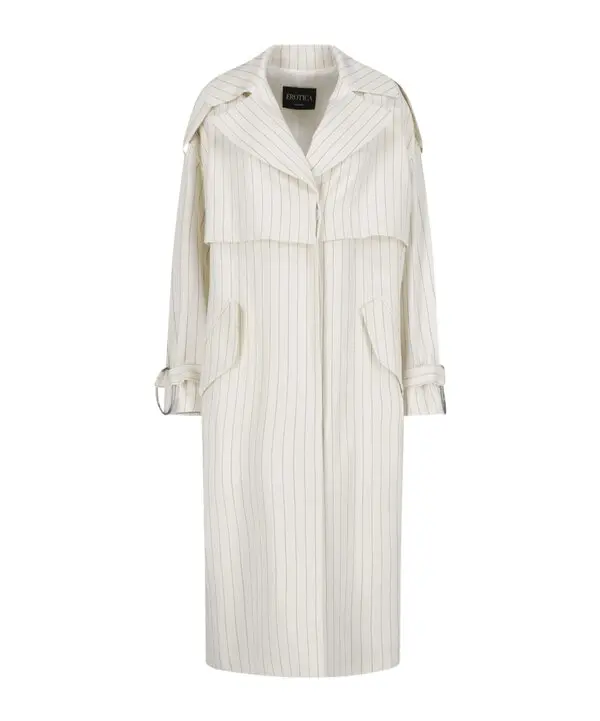 DONDUP Pinstriped Trench Coat