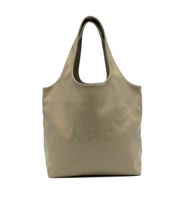 A.p.c. Logo-print Leather Tote Bag - Nude
