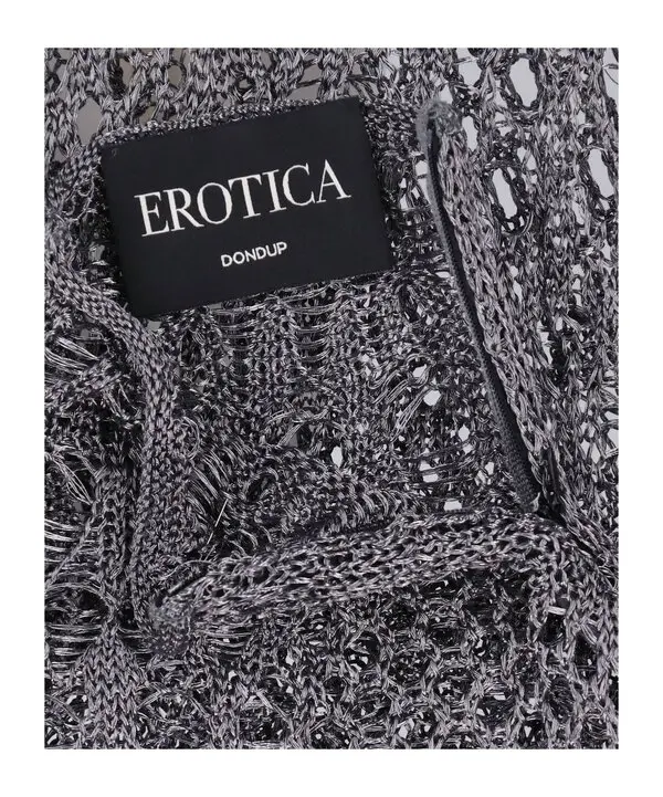 DONDUP Erotica High Neck Crochet Distressed Dress