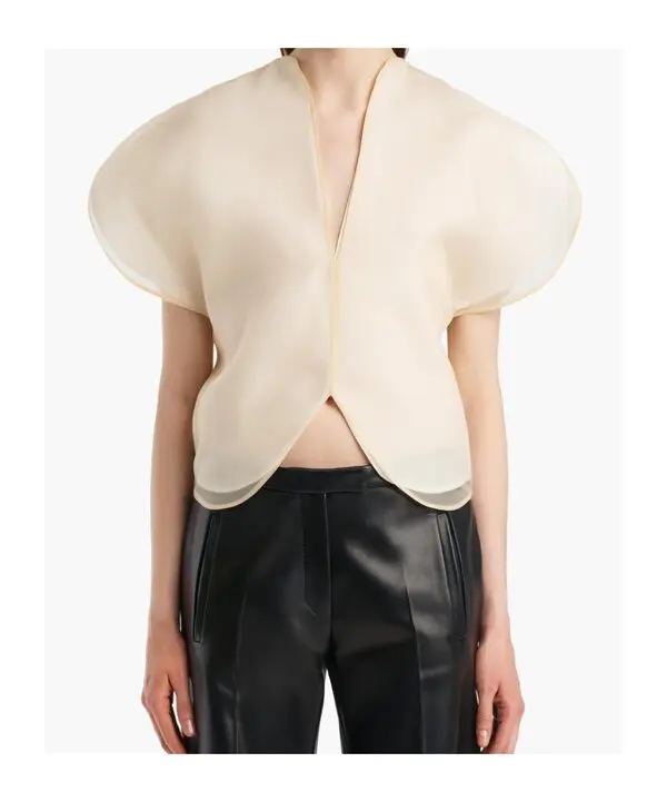 Khaite Briar Silk Organza Top - Champagne