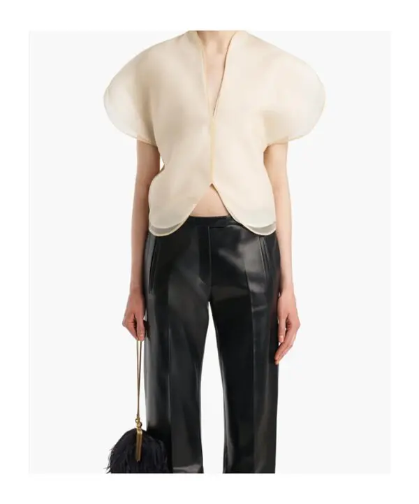 Khaite Briar Silk Organza Top - Champagne