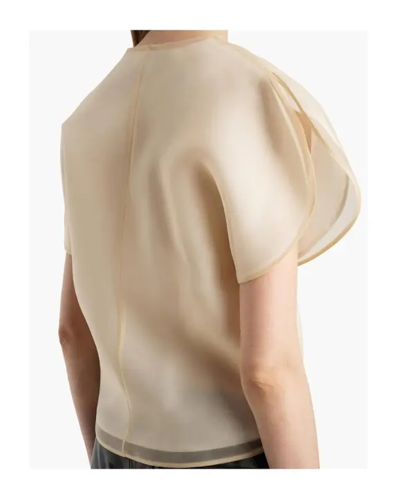 Khaite Briar Silk Organza Top - Champagne