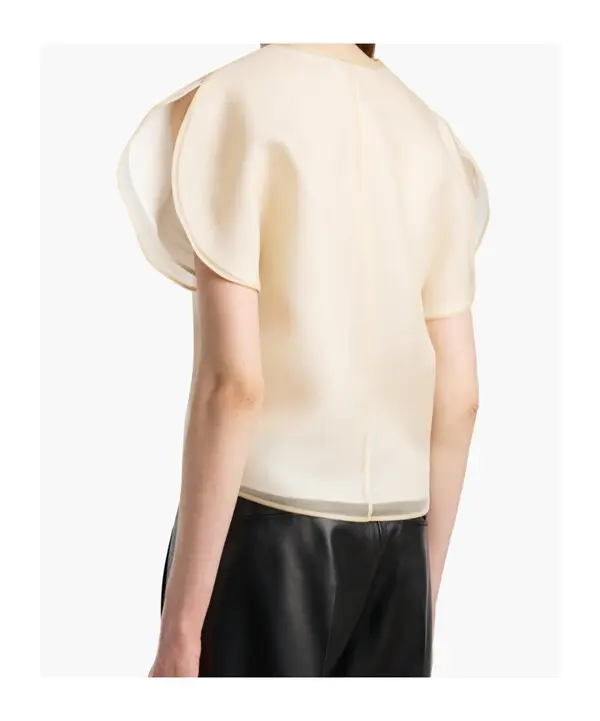 Khaite Briar Silk Organza Top - Champagne
