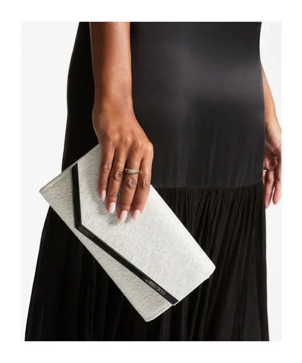 JIMMY CHOO Emmie Glitter Clutch Bag