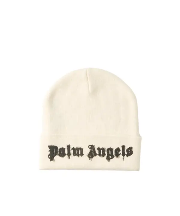 Palm Angels Dripping Logo Beanie Hat - No