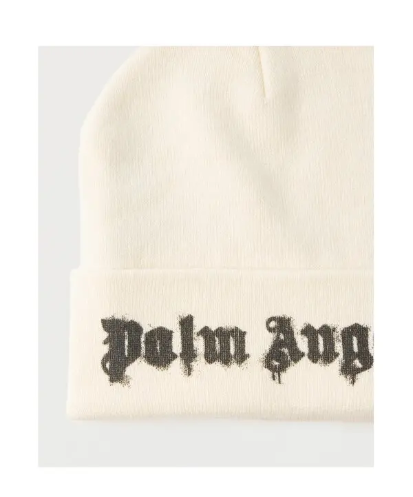 Palm Angels Dripping Logo Beanie Hat - No
