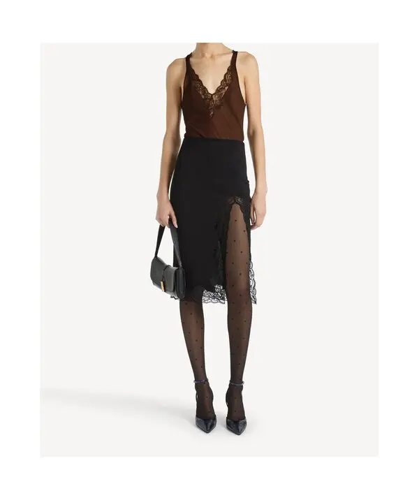 Balmain Knit Vest Top With Lace