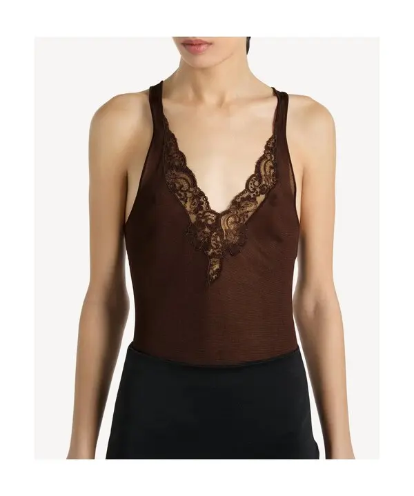 Balmain Knit Vest Top With Lace
