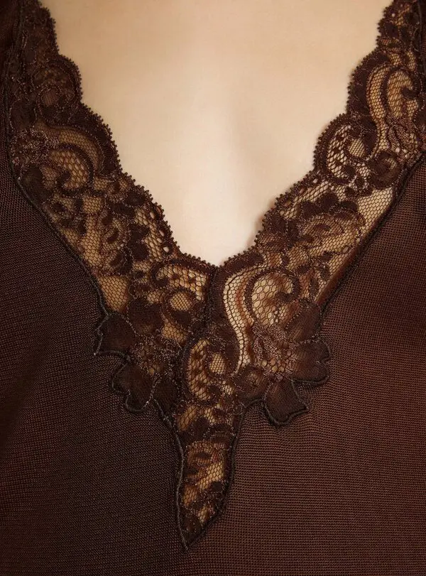 Balmain Knit Vest Top With Lace