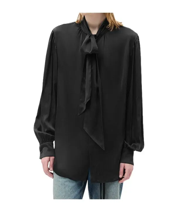 ANN DEMEULEMEESTER Runo Bow-tie Shirt - Black