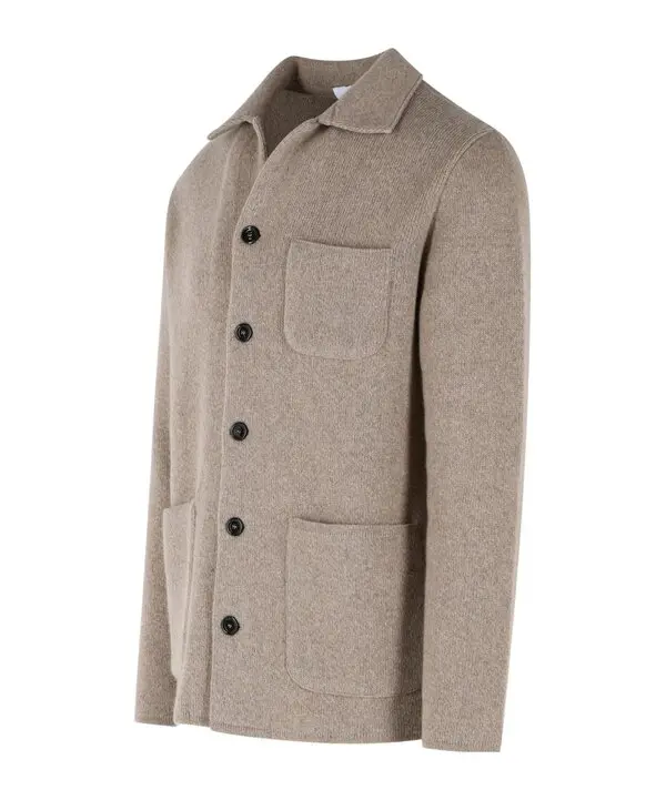 LARDINI Patch Pocket Cashmere Knit Jacket