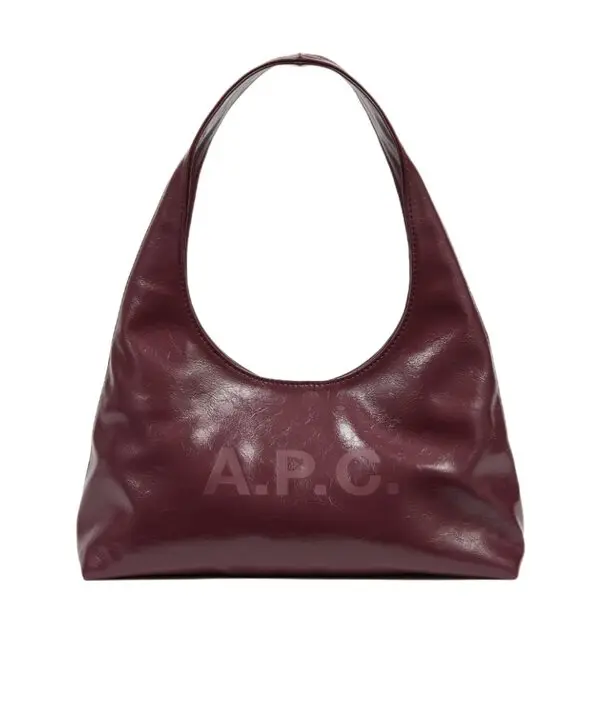 A.p.c. Logo-print Patent-finish Tote Bag - Blackberry