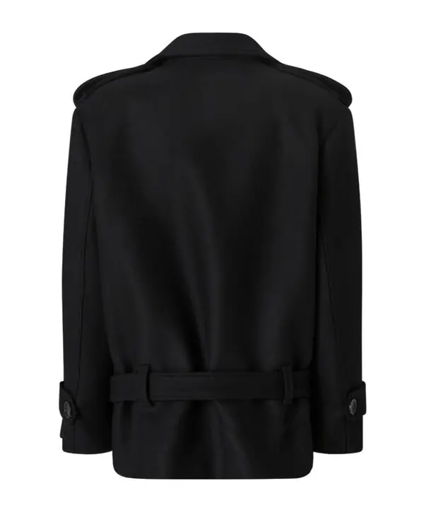 Pinko Belted Epaulette Coat