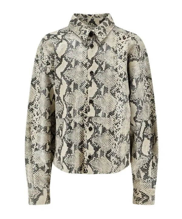 ALYSI Cropped Snakeprint Shirt