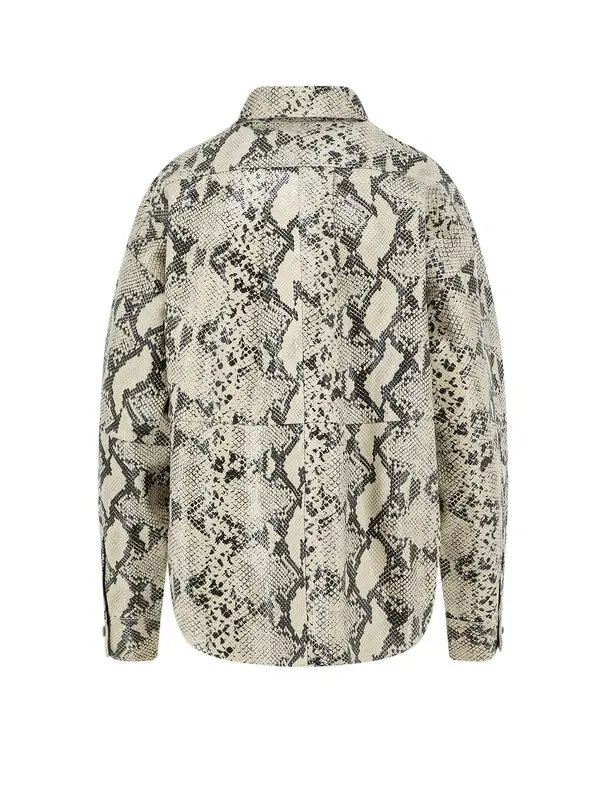 ALYSI Cropped Snakeprint Shirt